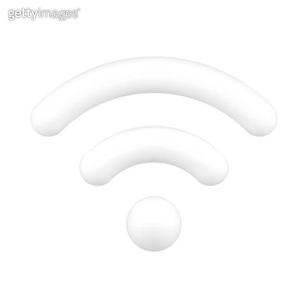 White symbol wifi 3d icon. Sign for digital and online coverage 이미지 ...