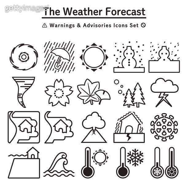 Weather forecast (warnings & advisories) and disaster information icon ...