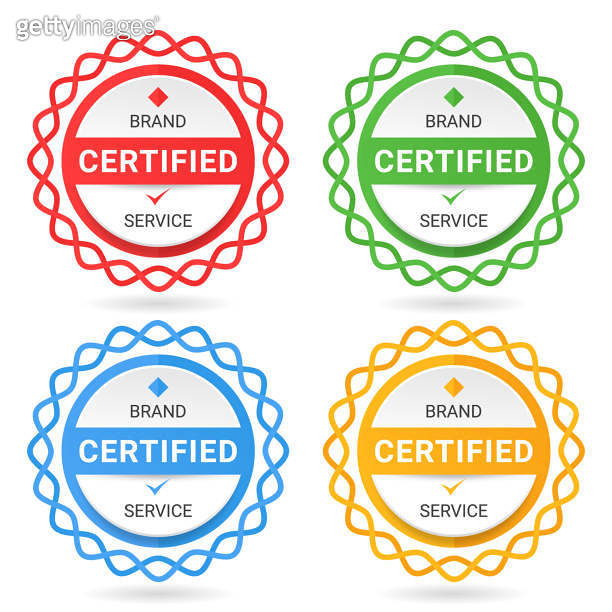 Set of badge certificates. Vector illustration certified logo design ...