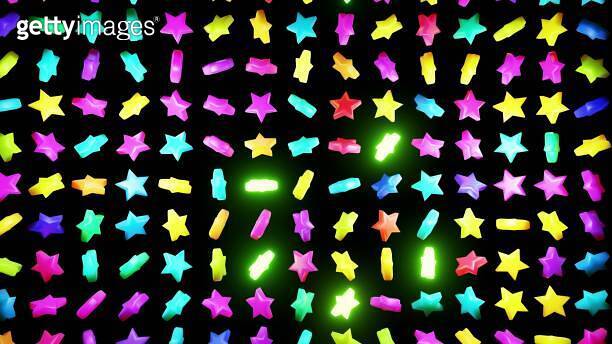 abstract festive background light bulbs with star shape on plane. Multi ...