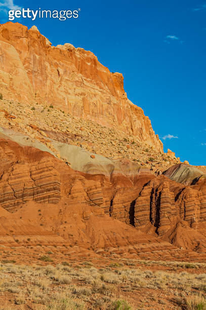 On the Scenic Drive in Capitol Reef National Park. From the top down ...