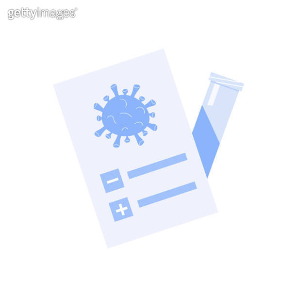 Medical Test Result. Covid-19 certificate with testing tube icon ...