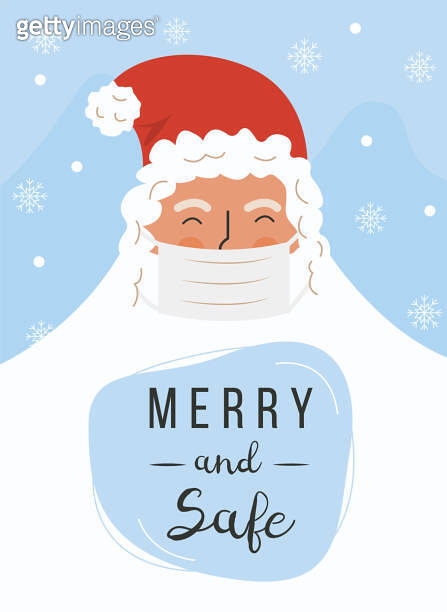 Santa Claus wearing a protective face mask against coronavirus ...