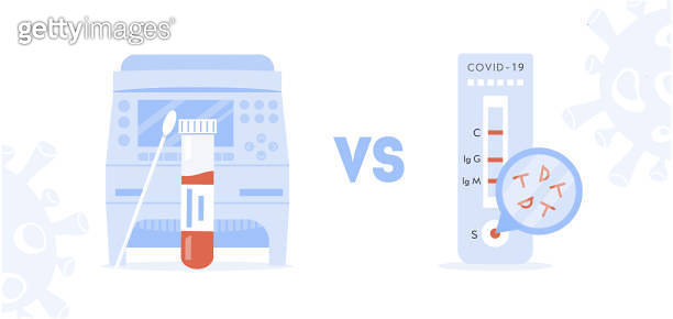 Concept of Covid PCR versus Rapid Test. Comparison between Polymerase ...