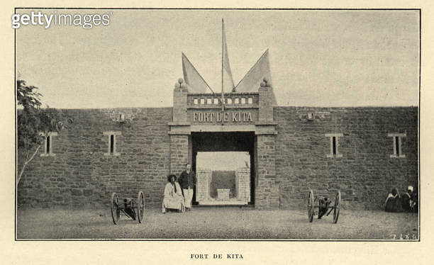 Vintage photograph of Fort De Kita, Mali, 19th Century, French military ...