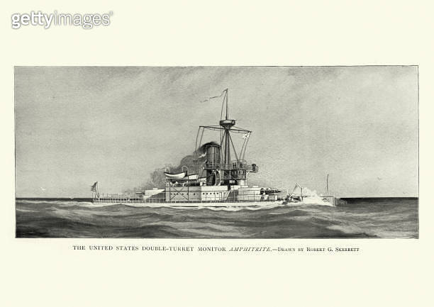 USS Amphitrite (BM-2) American iron-hulled, twin-screw monitor, United ...