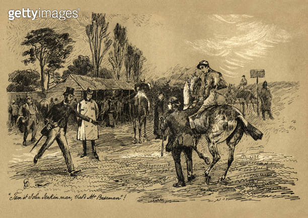 Victorian horse racing Jockey getting ready for a race, 19th Century ...