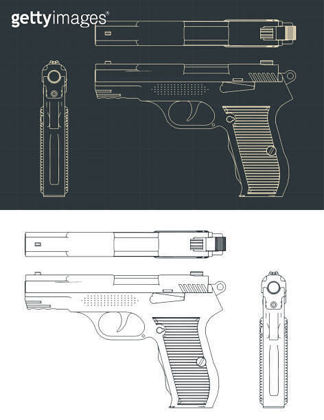 Pistol blueprints 이미지 (1352128594) - 게티이미지뱅크