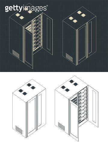 Server rack isometric blueprints 이미지 (1325312813) - 게티이미지뱅크