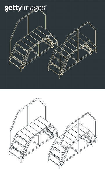 Dual Entry Service Ladder Platform Isometric Drawings (1302488528) - 게티 ...