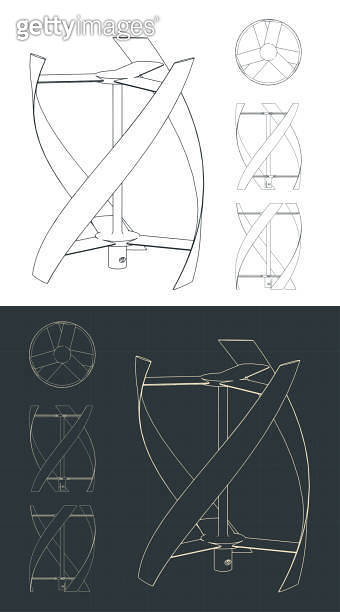 Vertical axis wind turbine blueprints 이미지 (1310122055) - 게티이미지뱅크