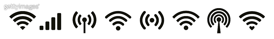 Wi-Fi wireless signal icon. WiFi Zone Sign. Wifi button collection. 이미지 ...