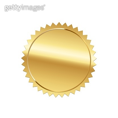 Golden stamp isolated on white background. Luxury seal. Vector design ...