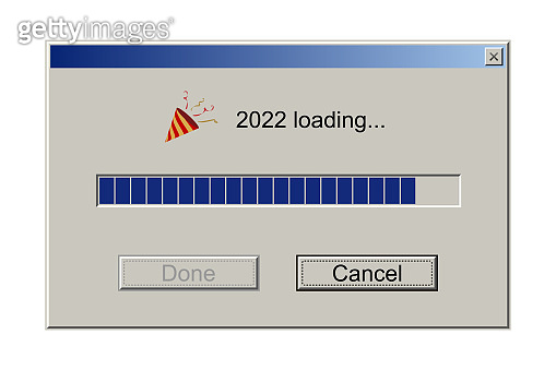 2022 loading notification message in classic retro style of system user ...