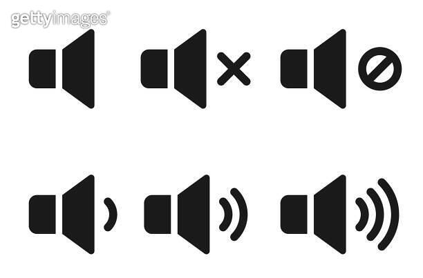 Sound icons set. Vector isolated sound volume up, down or mute control ...