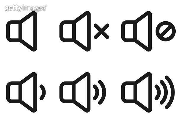 Sound icons set. Vector isolated sound volume up, down or mute control ...