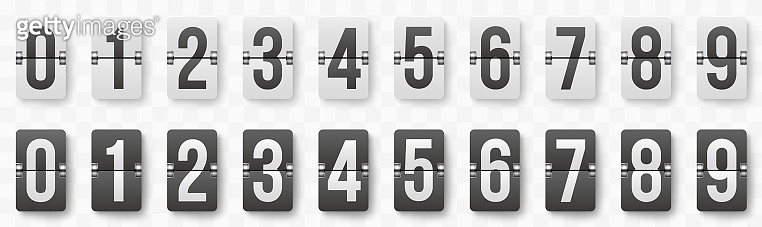 Realistic flip countdown clock counter timer. Countdown numbers flip ...