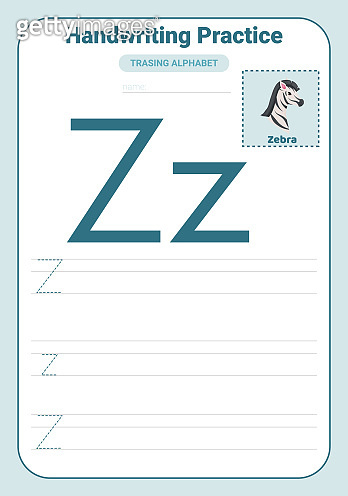 Alphabet tracing practice Letter Z. Tracing practice worksheet ...