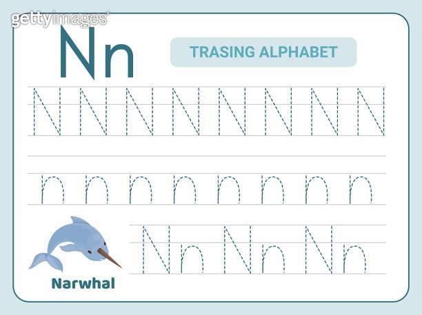 Alphabet tracing practice Letter N. Tracing practice worksheet ...