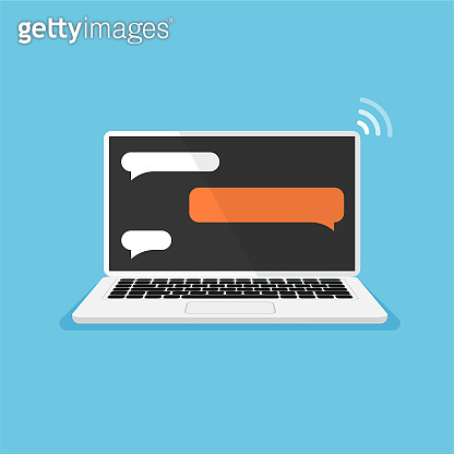 Laptop with blank dialog boxes on a screen. 이미지 (1329494346) - 게티이미지뱅크
