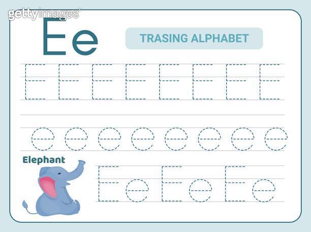 Alphabet tracing practice Letter E. Tracing practice worksheet ...