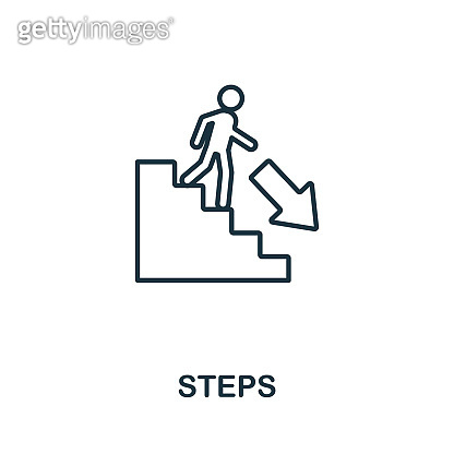 Steps outline icon. Thin line concept element from fire safety icons ...