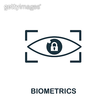 Biometrics vector icon symbol. Creative sign from gdpr icons collection. Filled flat Biometrics ...