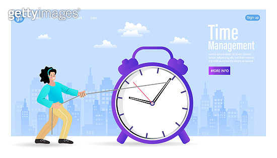 A woman pulls the minute hand backwards. Stop time concept. creative ...