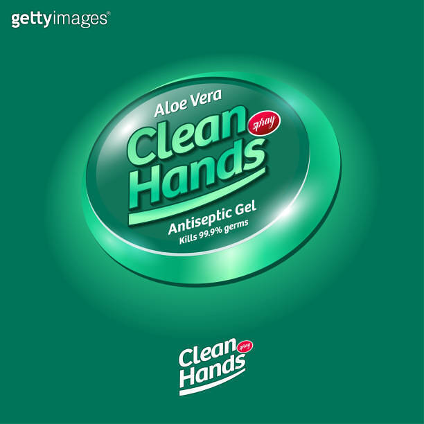 Clean Hands logo. Hand disinfectant, virus protection label 이미지 ...