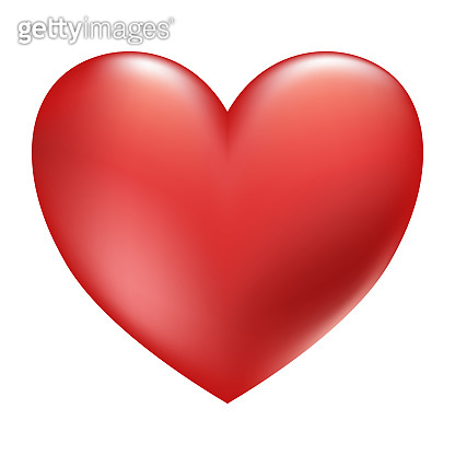 Big Red Heart on white background. Valentine's day sign. Bright vector ...