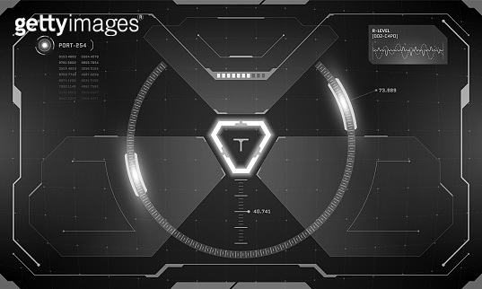 VR HUD futuristic interface cyberpunk control panel screen black design ...