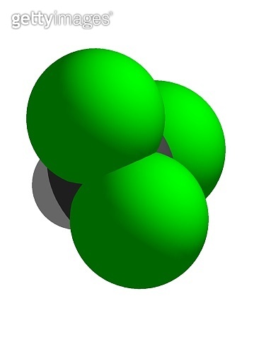 Chloroform 3d space filling molecular structure isolated on white ...