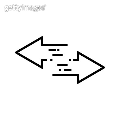 double left and right arrows, choose path direction vector concept ...