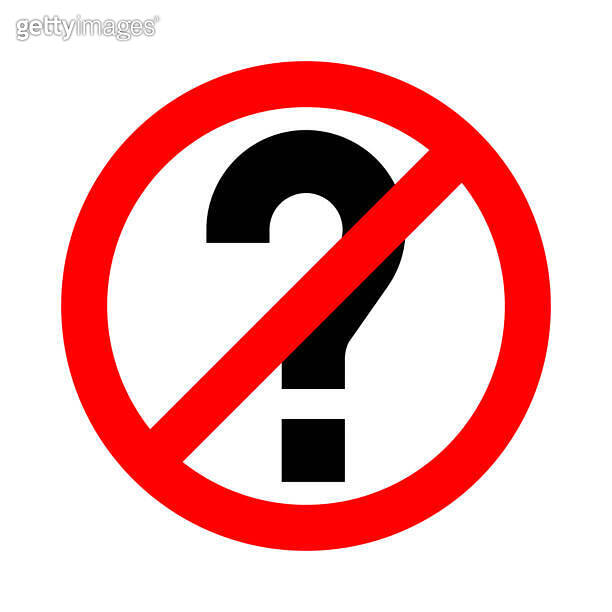 question mark in crossed out red circle, vector pictogram (1331579206 ...