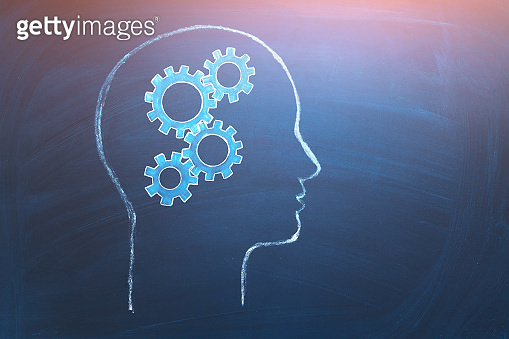 Concept of human intelligence. Head and Brain Gears in Progress ...