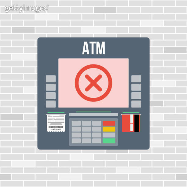 atm machine with failed symbol, declined transaction 이미지 (1300825412 ...