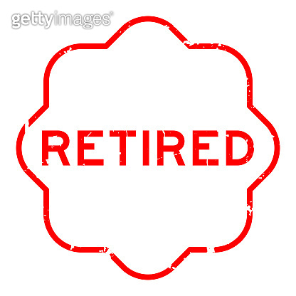 Grunge red retired word rubber seal stamp on white background ...