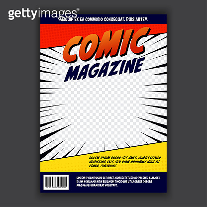 Vector awesome comic book cover template design. 이미지 (1335152230) - 게티이미지뱅크