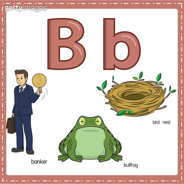 Vector illustration for learning the letter B in both lowercase and ...