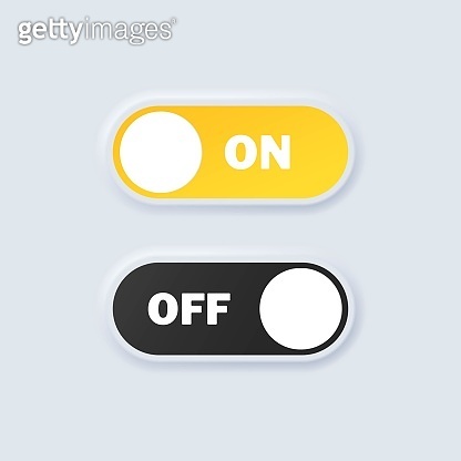 Set of switch on and off icons. On and off toggle buttons. Devices User ...