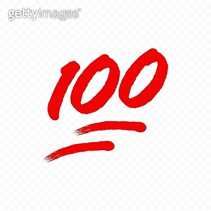 100 percent emoji. One hundred percent sign. Vector EPS 10. Isolated on ...