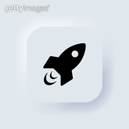 Rocket icon. Rocket ship icon. Space concept. Neumorphic UI UX white ...