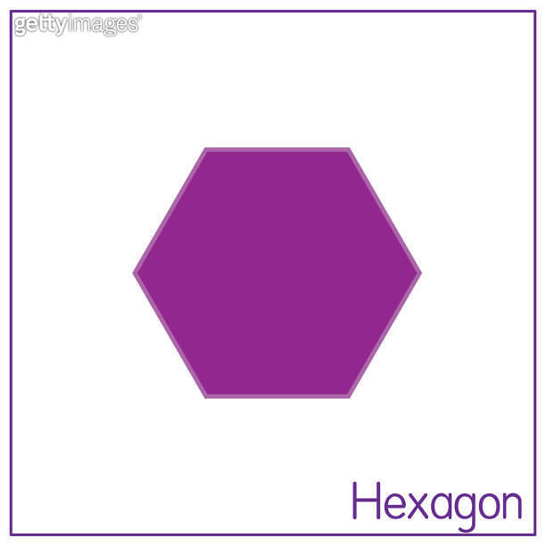 Colored hexagon perfect shapes. Suitable for preschool coloring ...
