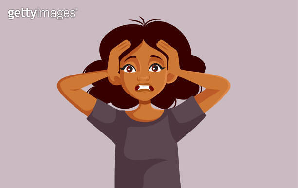 Exasperated Desperate Woman Vector Cartoon Illustration 이미지 (1348764260 ...
