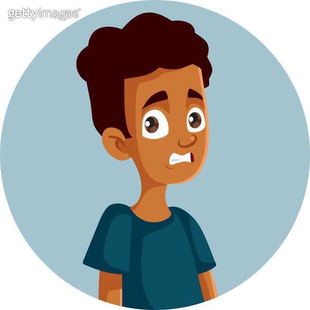 Teen Boy Cringe Face Expression Vector Cartoon (1346268065) 일러스트, 무료 ...