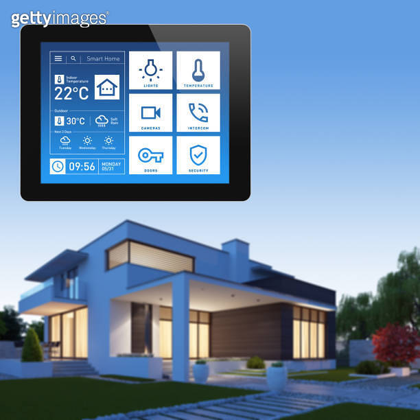 Smart Home Touch Screen device for home control with simple concept app ...