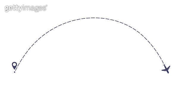 Airplane dashed line path flat style design vector illustration ...