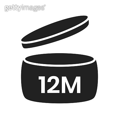 12m period after open pao icon sign flat style design vector ...