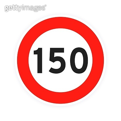 Speed limit 150 round road traffic icon sign flat style design vector ...