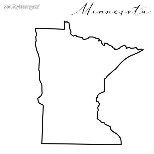 Minnesota map vector line illustration 이미지 (1334401904) - 게티이미지뱅크